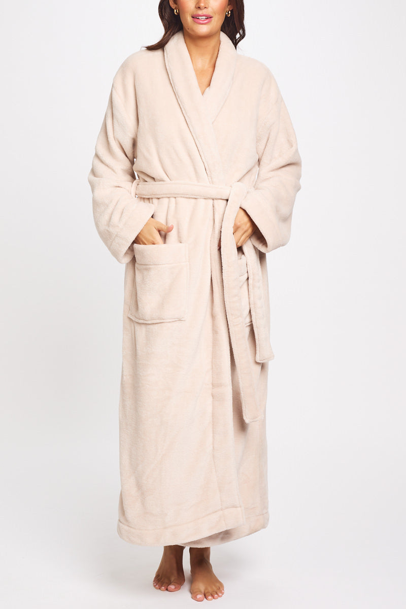 Morning Honey Fluffy Robe - Stone – La Donna